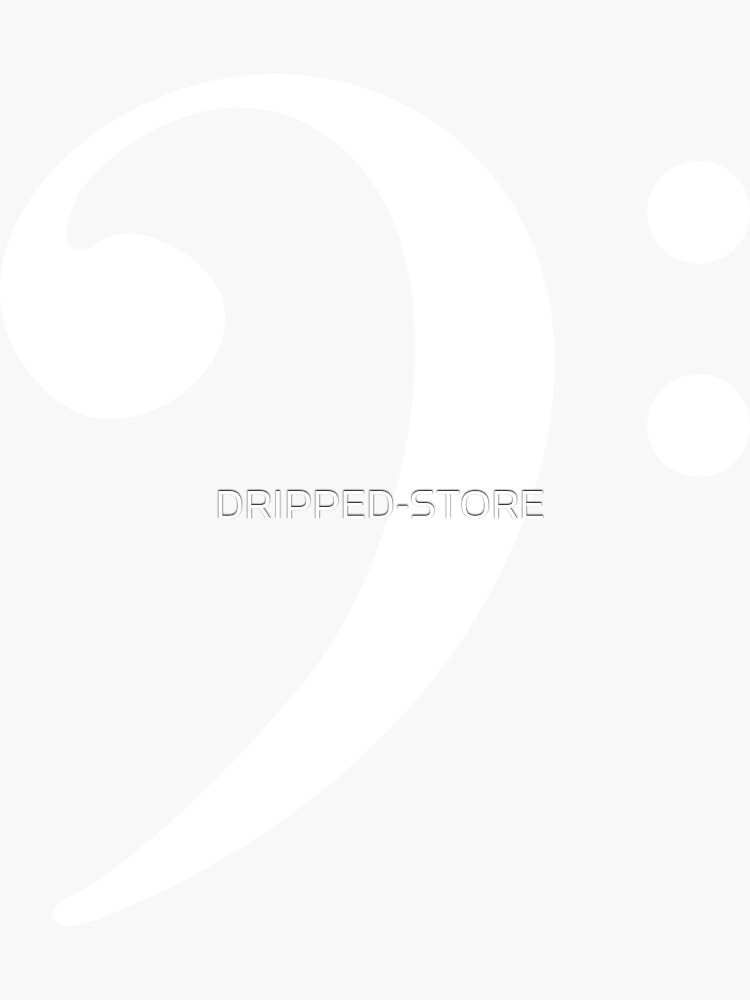 "Bass Clef / White logo" Sticker for Sale by DRIPPED-STORE | Redbubble