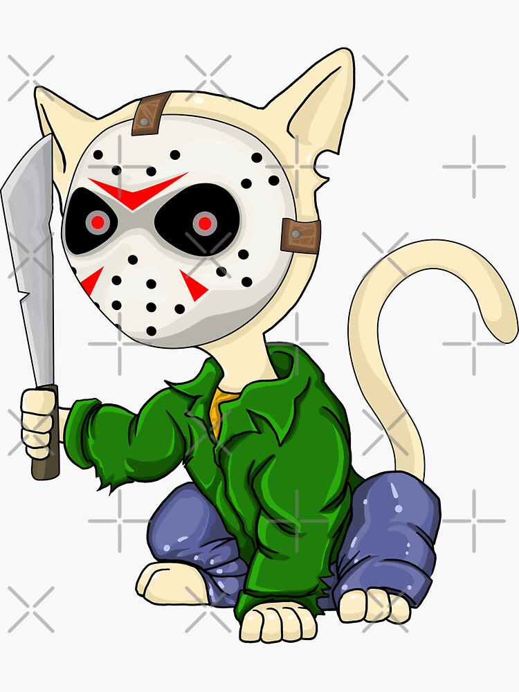 "Jason Meowhees Cat - Friday the 13th" Sticker for Sale by ViVa-Designs ...