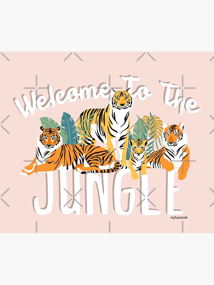 "Retro Tiger - welcome to the jungle " Tapestry for Sale by alexvoss ...