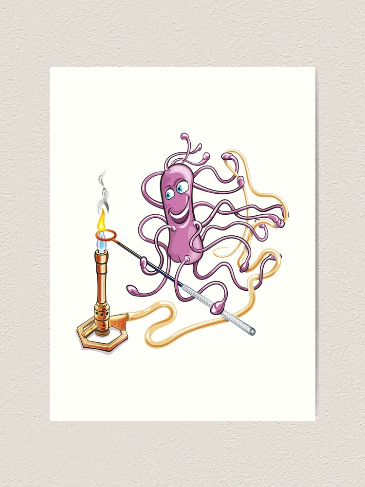 "Cute Microbiology Cartoon - Purple Bacteria Microbe holding ...