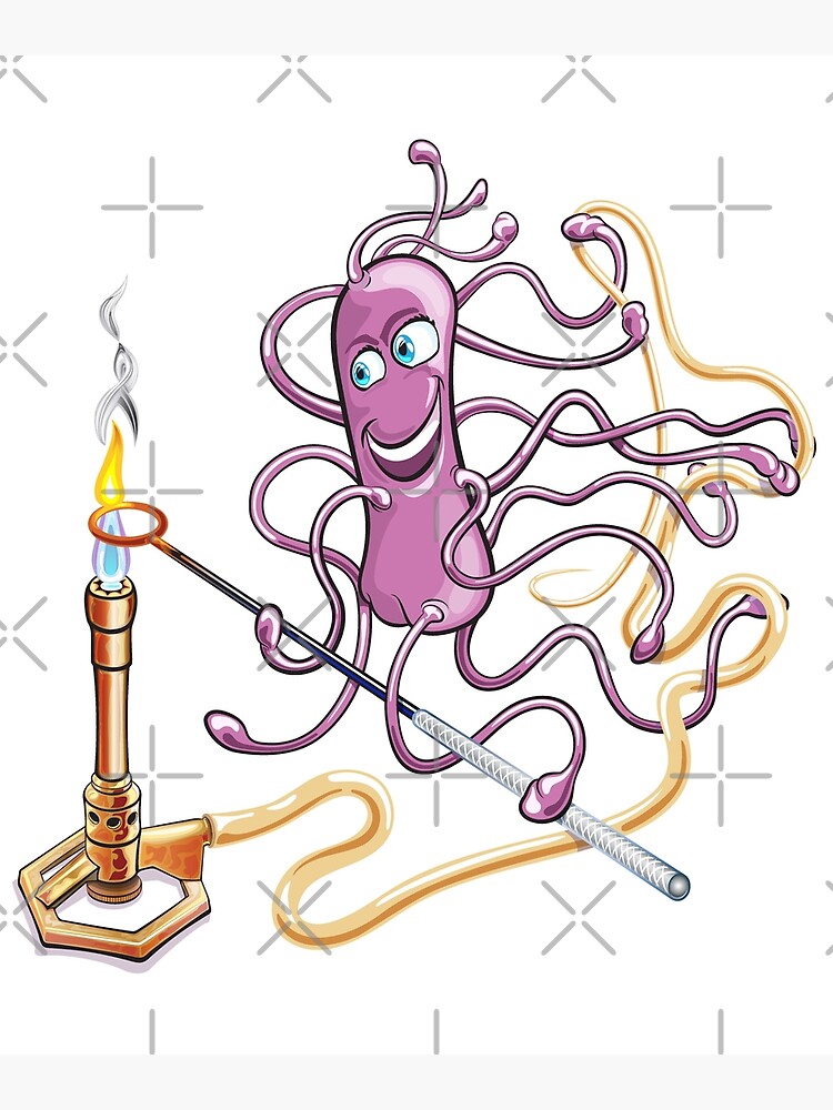 "Cute Microbiology Cartoon - Purple Bacteria Microbe holding ...