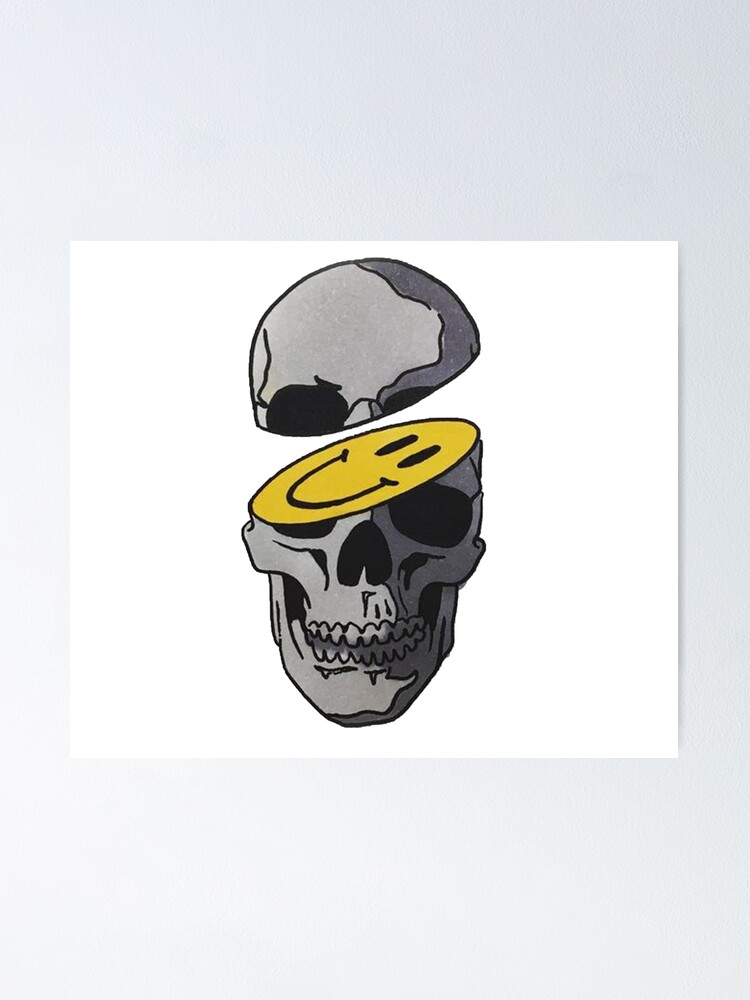 "Smiley Face Split Skull" Poster for Sale by Houd-Ammari77 | Redbubble