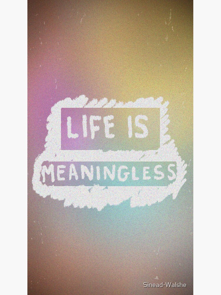 "LIFE IS MEANINGLESS" Sticker for Sale by Sinead-Walshe | Redbubble