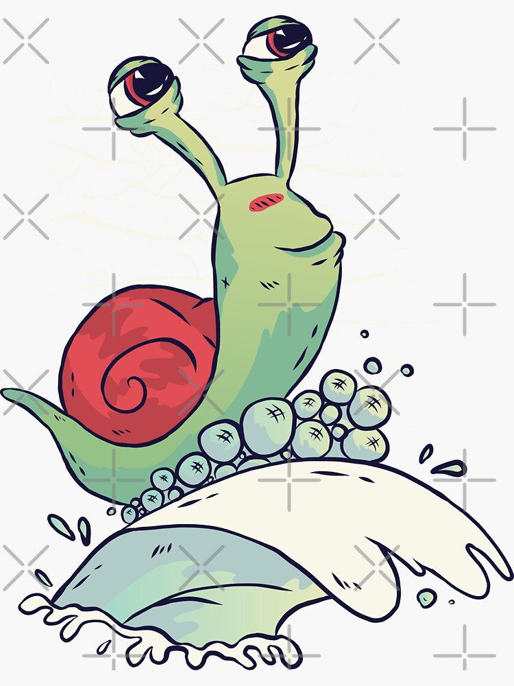 "surfing snail, cartoon" Sticker for Sale by DerSenat | Redbubble