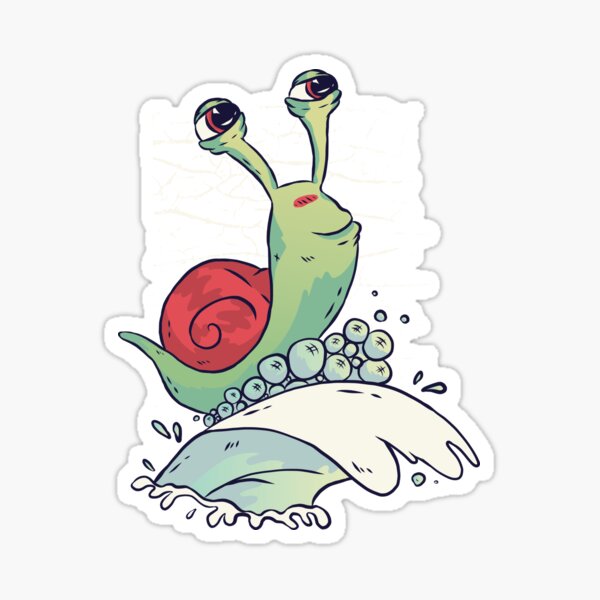 "surfing snail, cartoon" Sticker for Sale by DerSenat | Redbubble