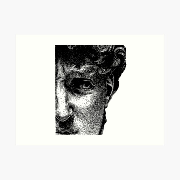 "white Greek Statue Half Face" Art Print by Houd-Ammari77 | Redbubble