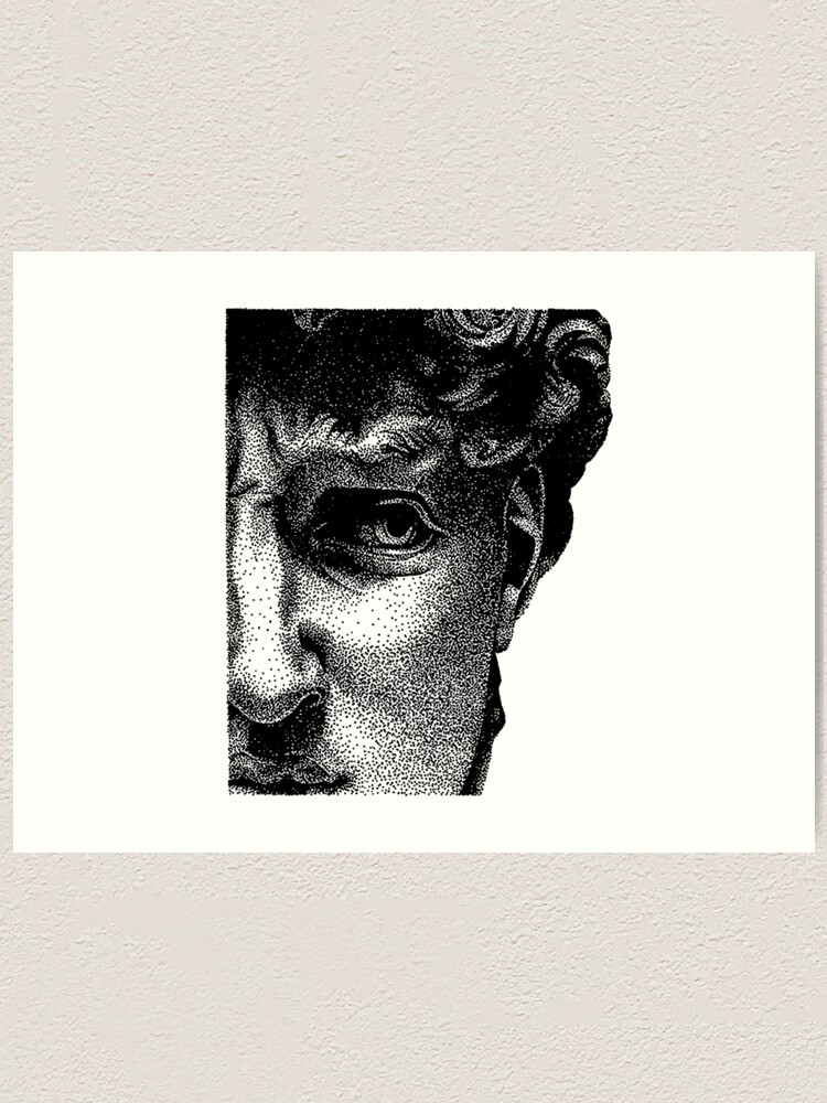 "white Greek Statue Half Face" Art Print by Houd-Ammari77 | Redbubble