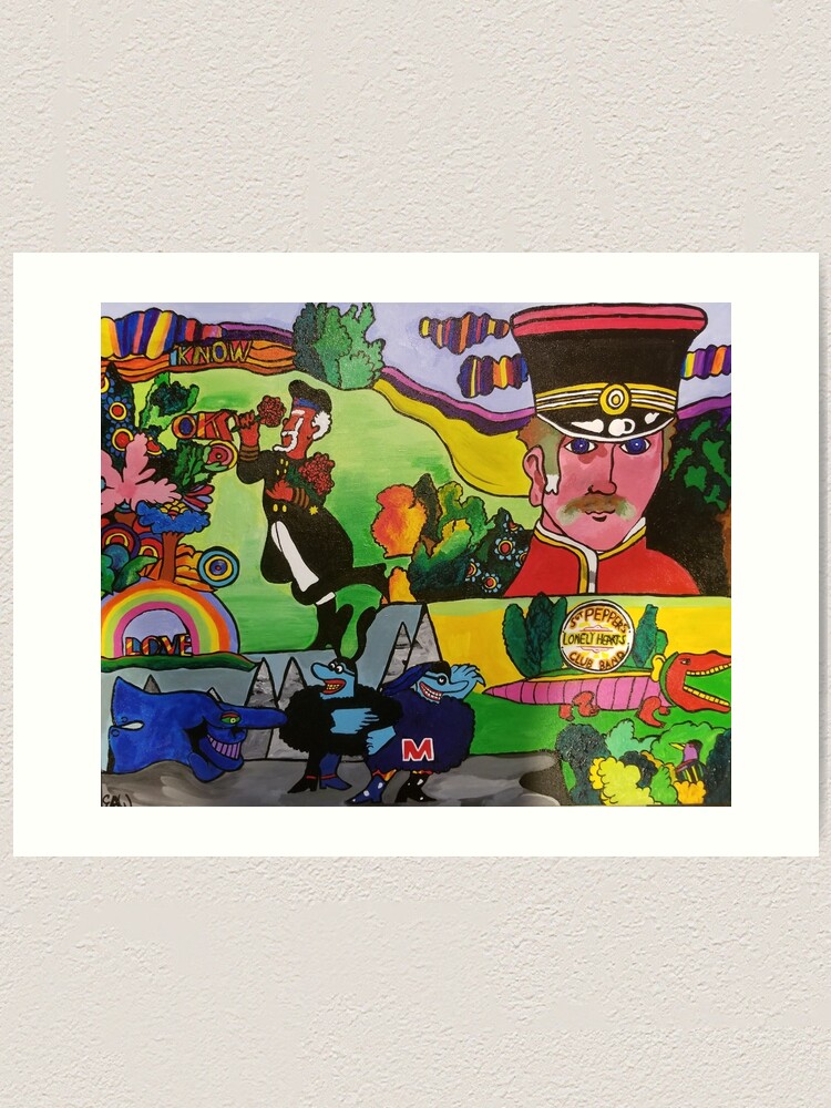 "The Yellow Submarine "Pepperland" Acrylic Painting " Art Print for ...