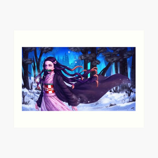 "Nezuko Demon Slayer Kimetsu No Yaiba" Art Print by Amana-HB | Redbubble