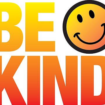 "Be Kind Smiley Face White Print" Sticker for Sale by Jamie Cross ...