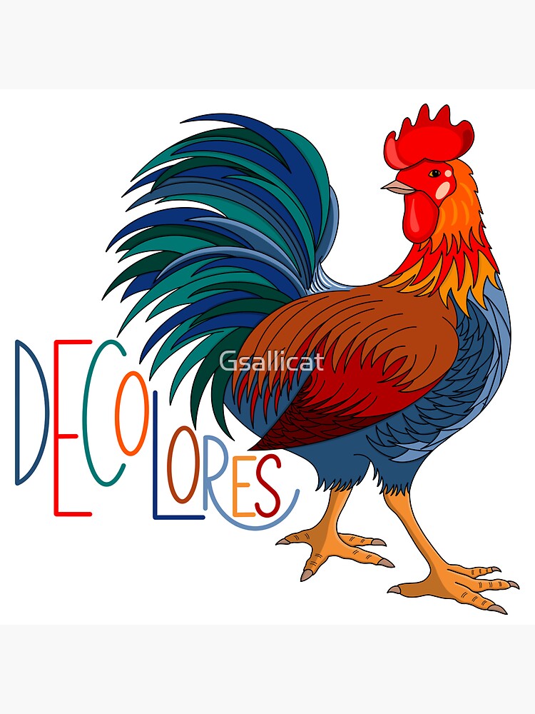 "DeColores Cursillo Rooster" Sticker for Sale by Gsallicat | Redbubble