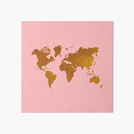 "Luxury Girly World Map Outline" Art Board Print by the-college-gal ...