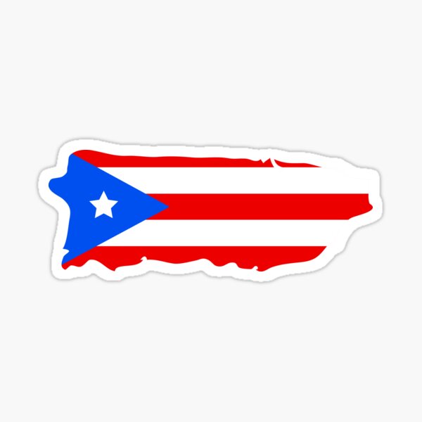 "Puerto Rico map with flag colors" Sticker by letters-by-gigi | Redbubble