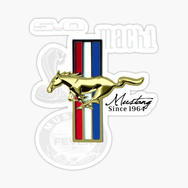 "Mustang Gold | Classic Vintage Mustang Emblem" Sticker for Sale by ...