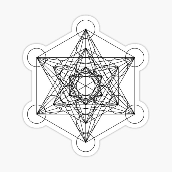 "Metatron's Cube - 4D black" Sticker for Sale by GilfordStudio | Redbubble