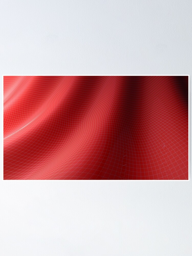 "Red waving surface background - 3d rendering illustration" Poster for ...