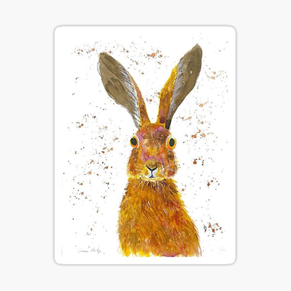 "Hare, I'm All Ears!" Sticker by Casimirasart | Redbubble