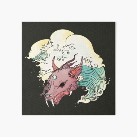 "Chinese Dragon And The Great Wave Art" Art Board Print for Sale by ...