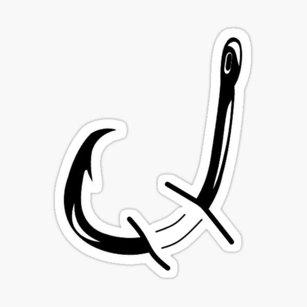 "fish hook" Sticker for Sale by jvilla33 | Redbubble