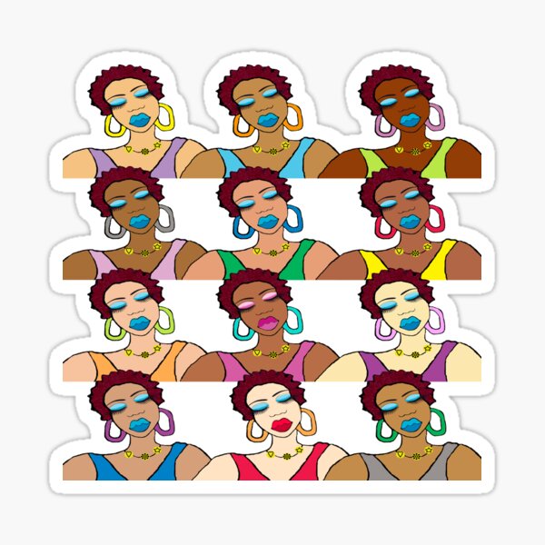 "women of color" Sticker by streetiedesigns | Redbubble