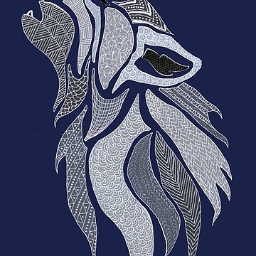"Howling Grey wolf" Sticker for Sale by Karen Todman -Aroca Designs ...