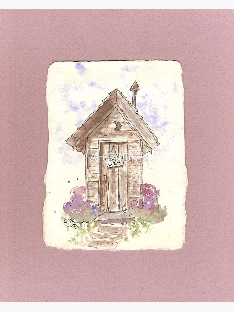 "Outhouse- “In Use”" Sticker by ArtByDrax | Redbubble