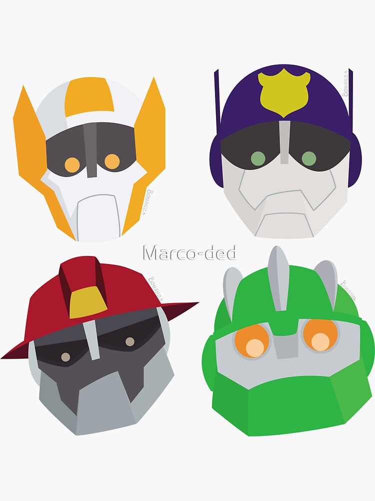"Rescue Bots!" Sticker by Marco-ded | Redbubble