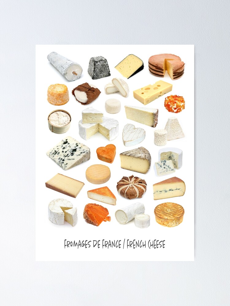 "French cheeses set" Poster for Sale by Zimbo-Zimbo | Redbubble