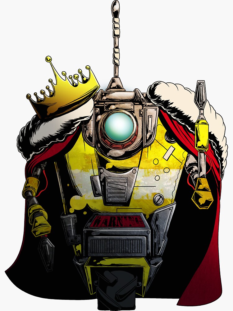 "King CL4P-TP (Claptrap) Colour" Sticker for Sale by MythicComicsArt ...