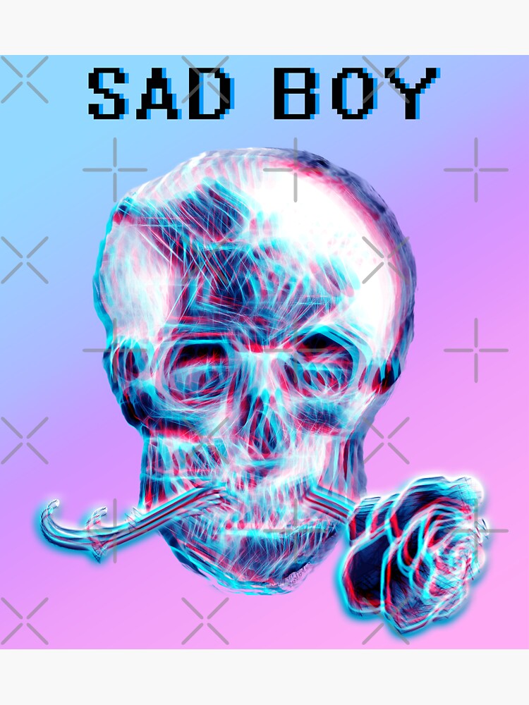 "Sad Boy Vaporwave Aesthetic Meme" Sticker by belugastore | Redbubble