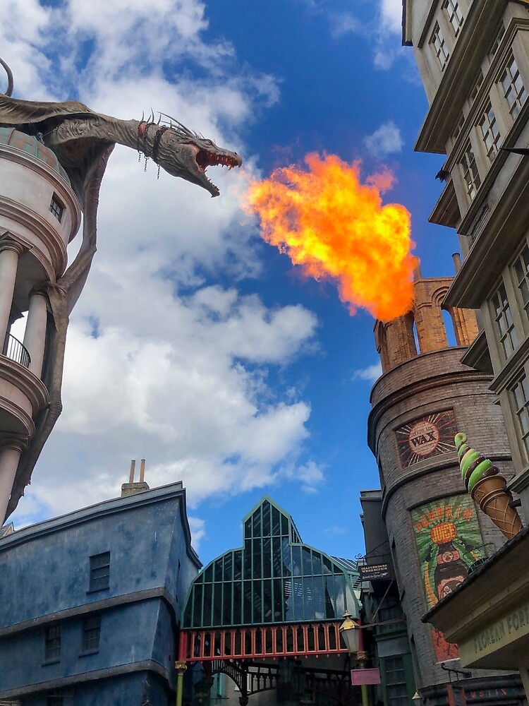 "Dragon flames - Gringotts Wizarding Bank" Art Print by SMcPhersonPhoto ...