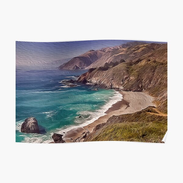 Póster «Composición de arte digital de Californias Big Sur Pacific ...