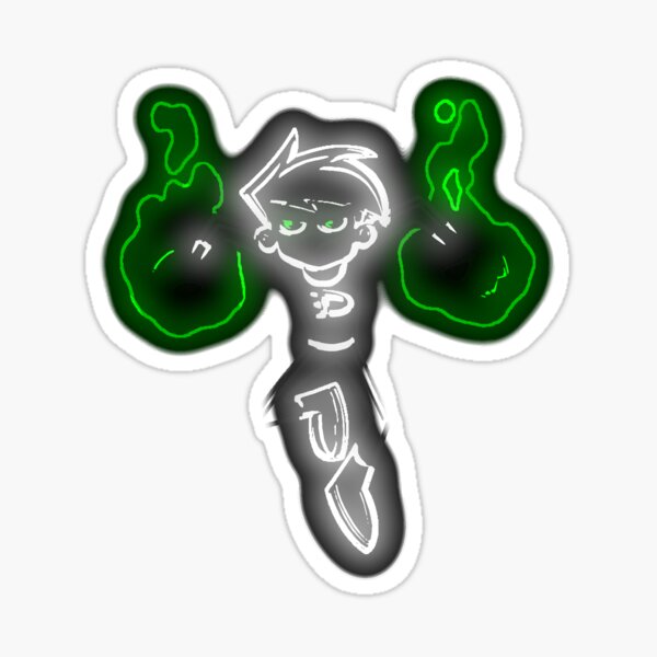 "Danny Phantom Neon" Sticker for Sale by cazprojects | Redbubble