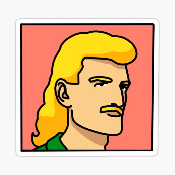 "Mullet & Moustache " Sticker for Sale by 80sKidd | Redbubble