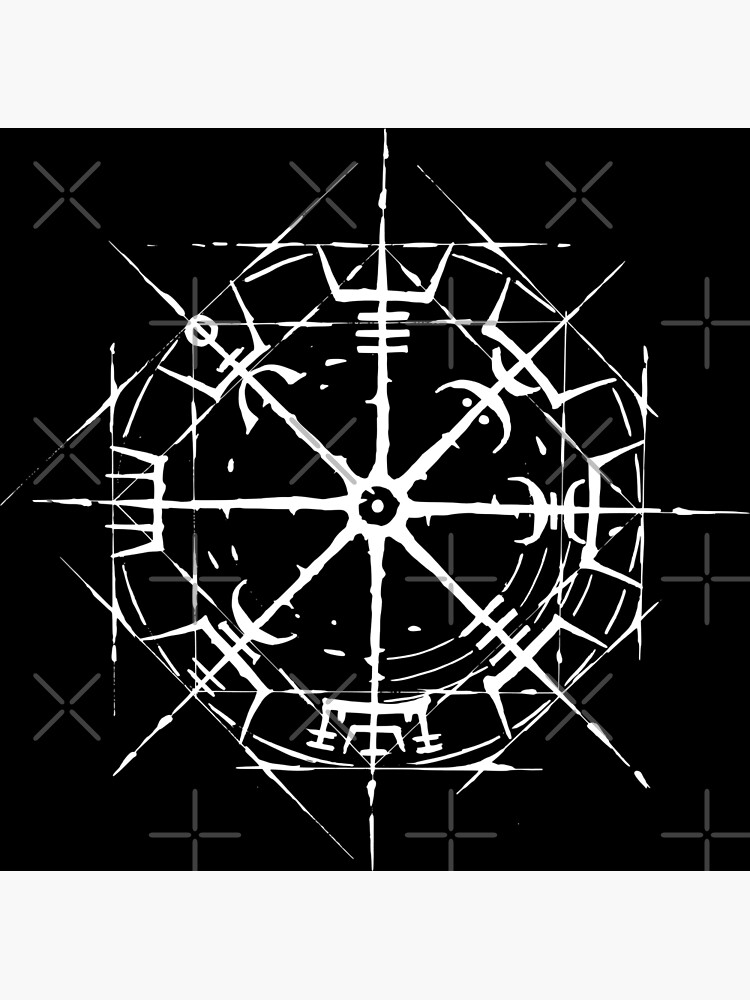 Impression artistique « VEGVISIR boussole viking blanche symbole de ...