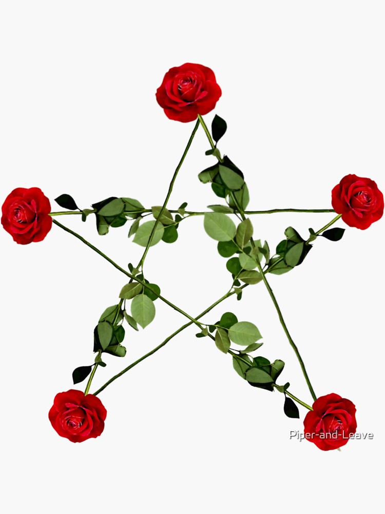 "Rose Pentagram " Sticker for Sale by Piper-and-Leave | Redbubble