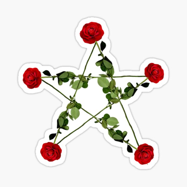 "Rose Pentagram " Sticker for Sale by Piper-and-Leave | Redbubble