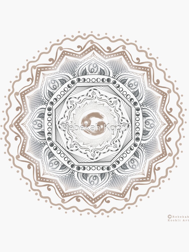 "Cancer Zodiac Mandala" Sticker by RebekahKochli | Redbubble