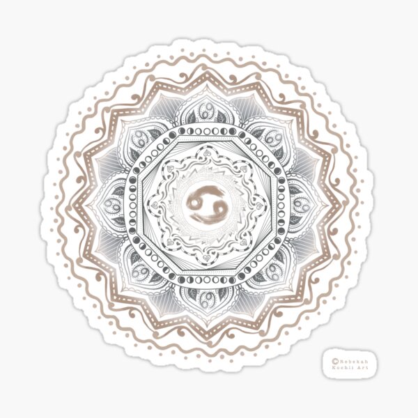 "Cancer Zodiac Mandala" Sticker by RebekahKochli | Redbubble