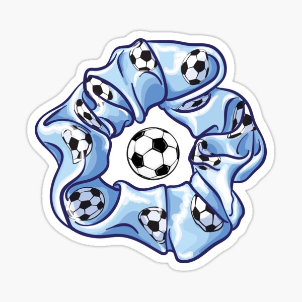 "Soccer Ball Pattern Scrunchie Sticker for Women and Girls - Blue ...
