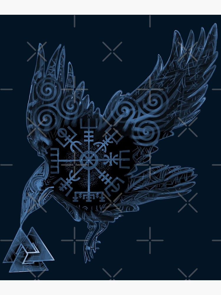Lámina fotográfica «Raven Rune Magic Symbols - Azul» de Desha001 ...