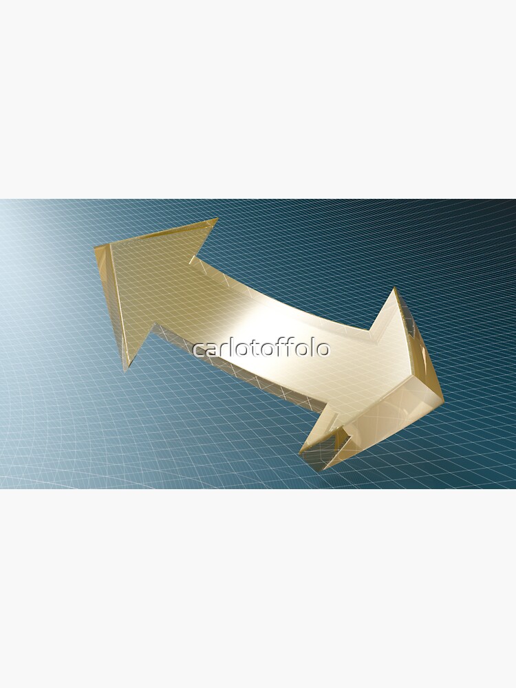 Pegatina «Flecha dorada contra una superficie vertical negra con ...