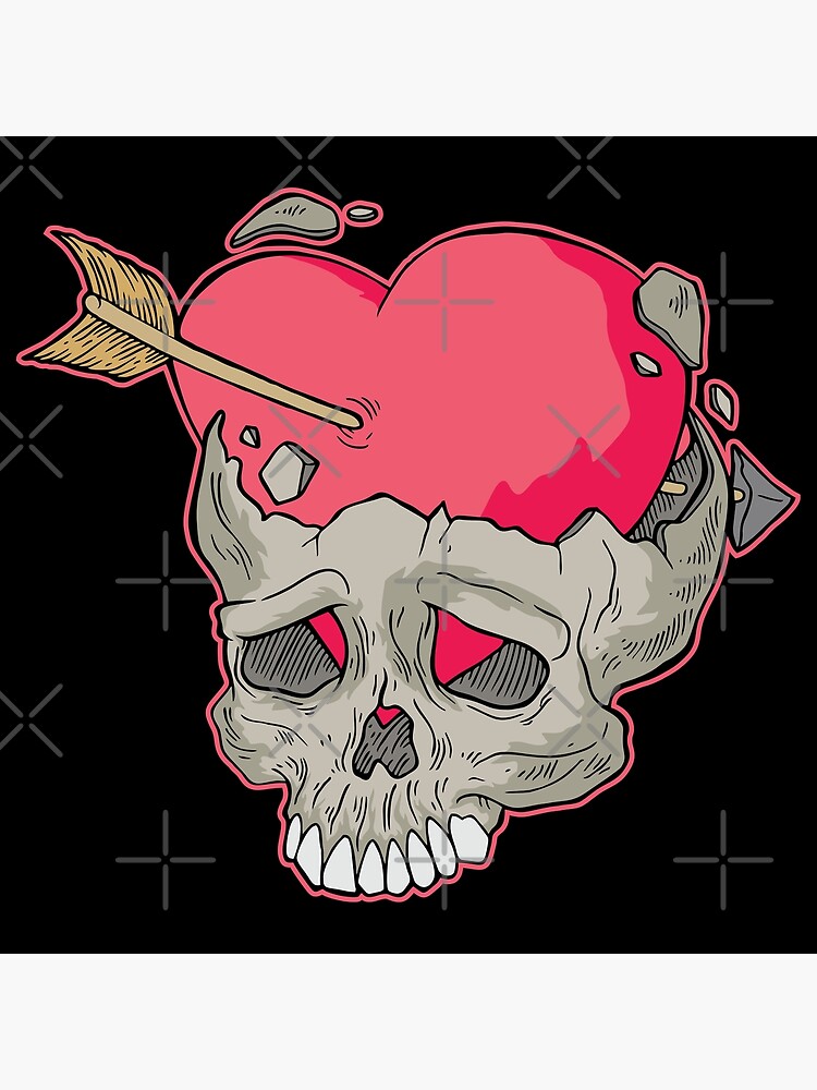 Heart Valentine Love Skull Poster By Thesimpleman Redbubble