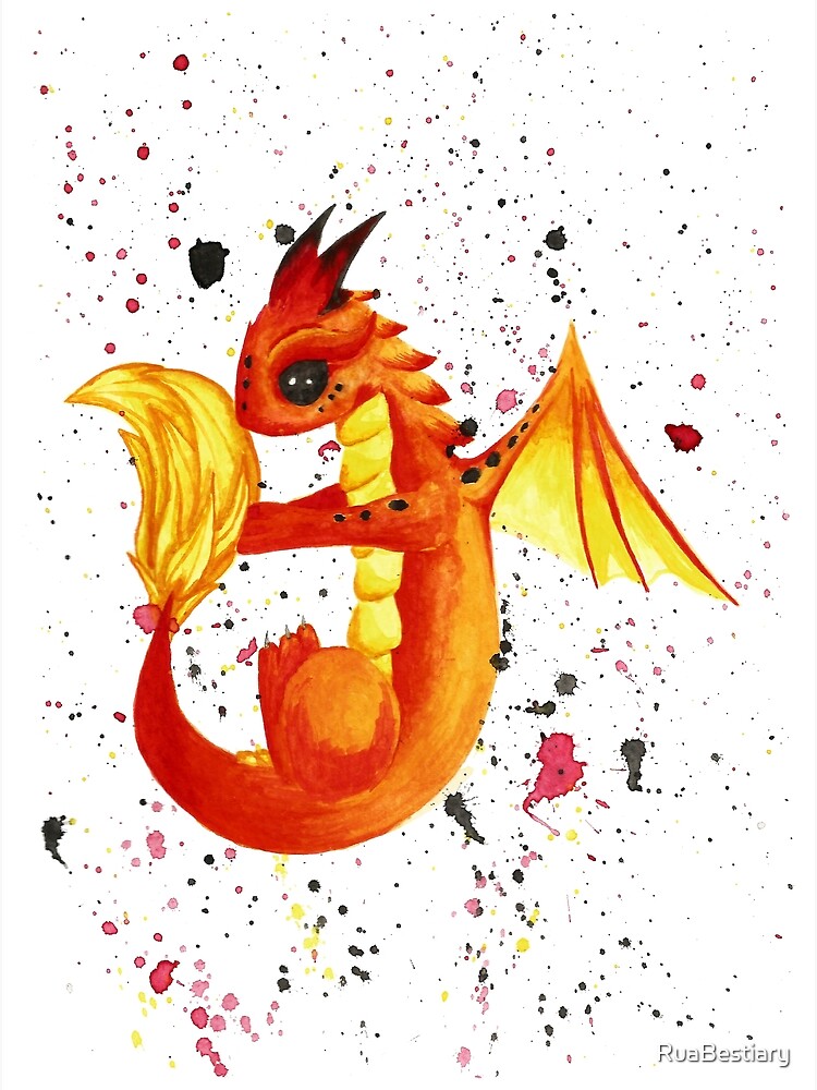 "Red Fire Dragon" Canvas Print for Sale by RuaBestiary | Redbubble