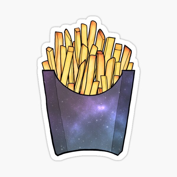 "Space fries - French Fries Potatoes, bag, socks , stickers" Sticker ...