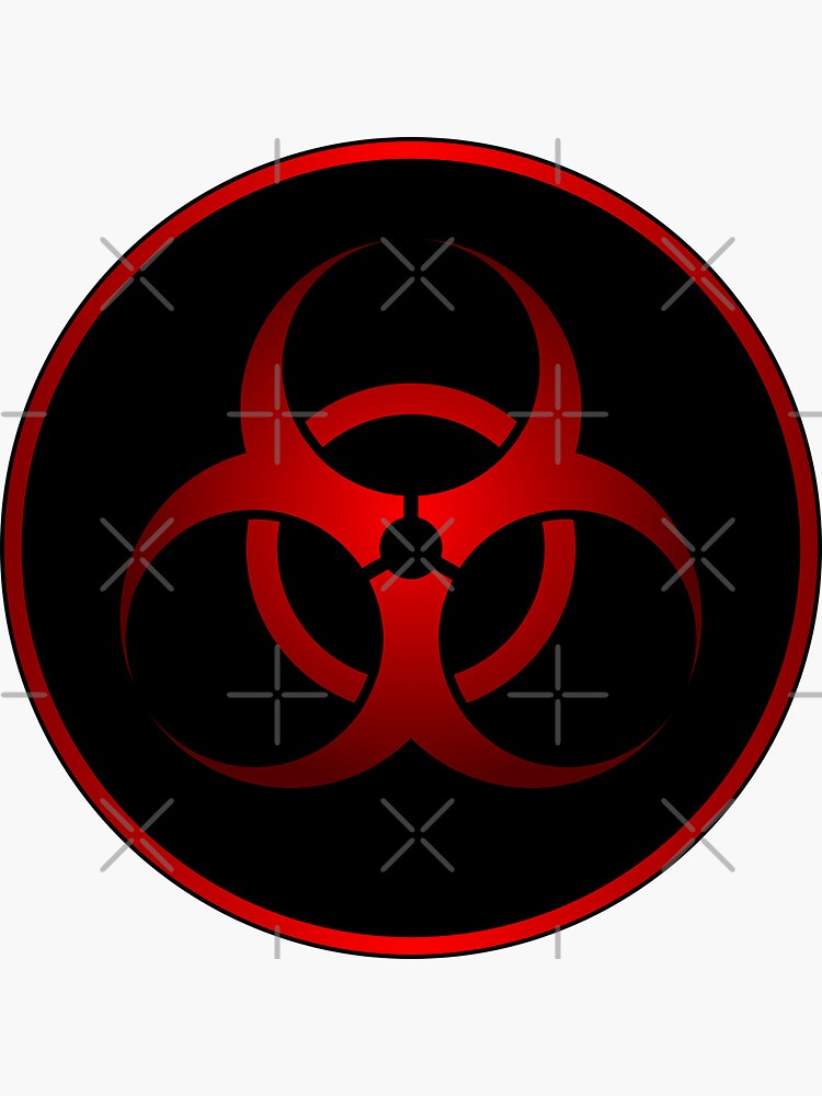 "Red Biohazard Symbol" Sticker for Sale by Darcy777 | Redbubble