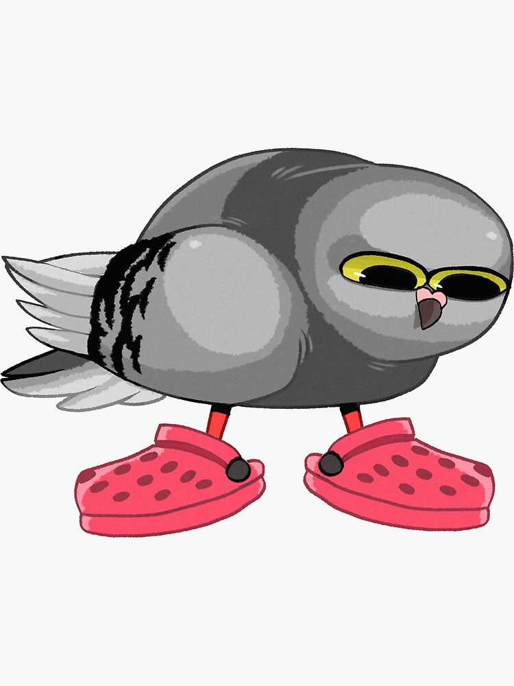 "Pigeon in Crocs" Sticker for Sale by ProfessorBees | Redbubble