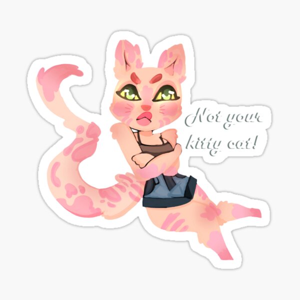 "Angry Kitty Girl Artwork" Sticker for Sale by AngelicBite | Redbubble