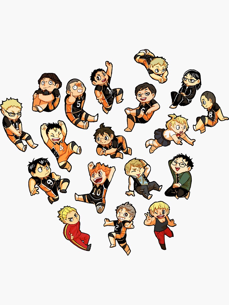 "Karasuno Sticker Sheet" Sticker for Sale by mediocrestudio | Redbubble