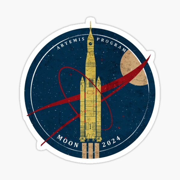 "NASA SLS: Artemis Program. Moon 2024" Sticker by BGALAXY | Redbubble